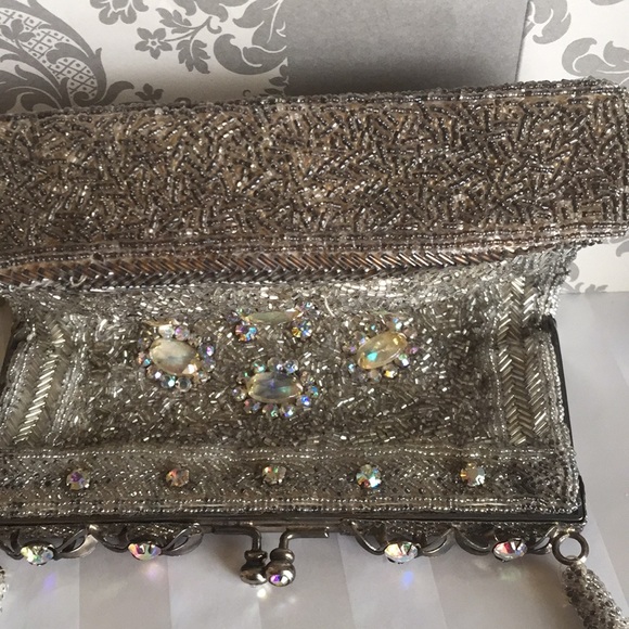 Estate | Bags | Vintage Silver Beaded Rhinestone Handbag | Poshmark